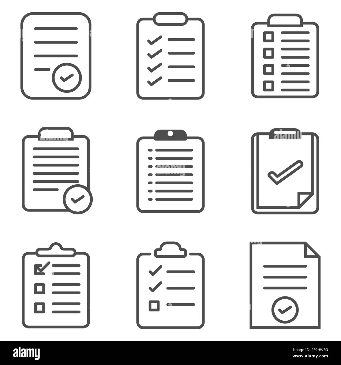 Set of record checklist paper. Business work check or to-do-list ...
