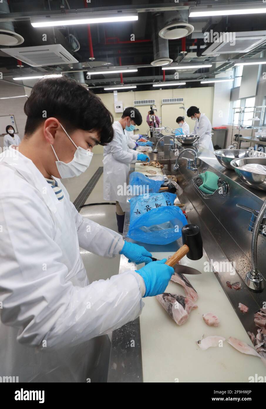 19th Apr, 2021. Checking radiation levels in fish from Japan ...