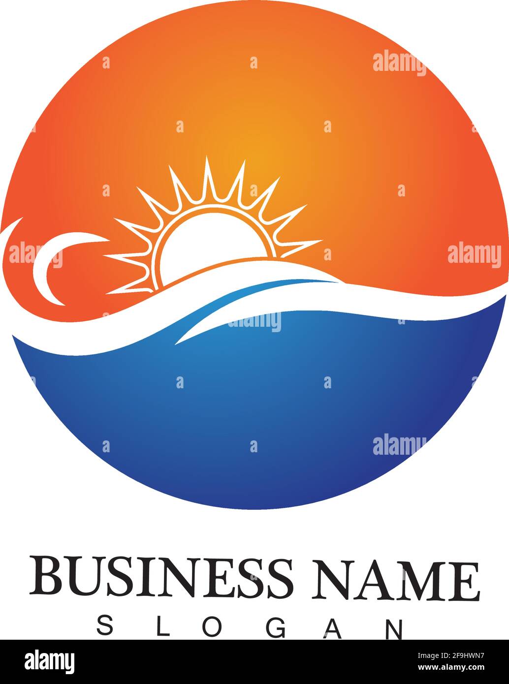 Water wave and sun icon vector illustration design logo Stock Vector ...