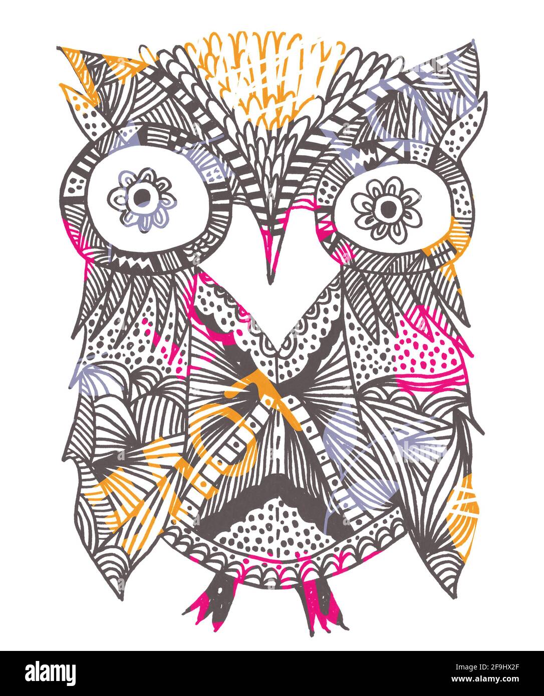 Owl marker drawing hi-res stock photography and images - Alamy