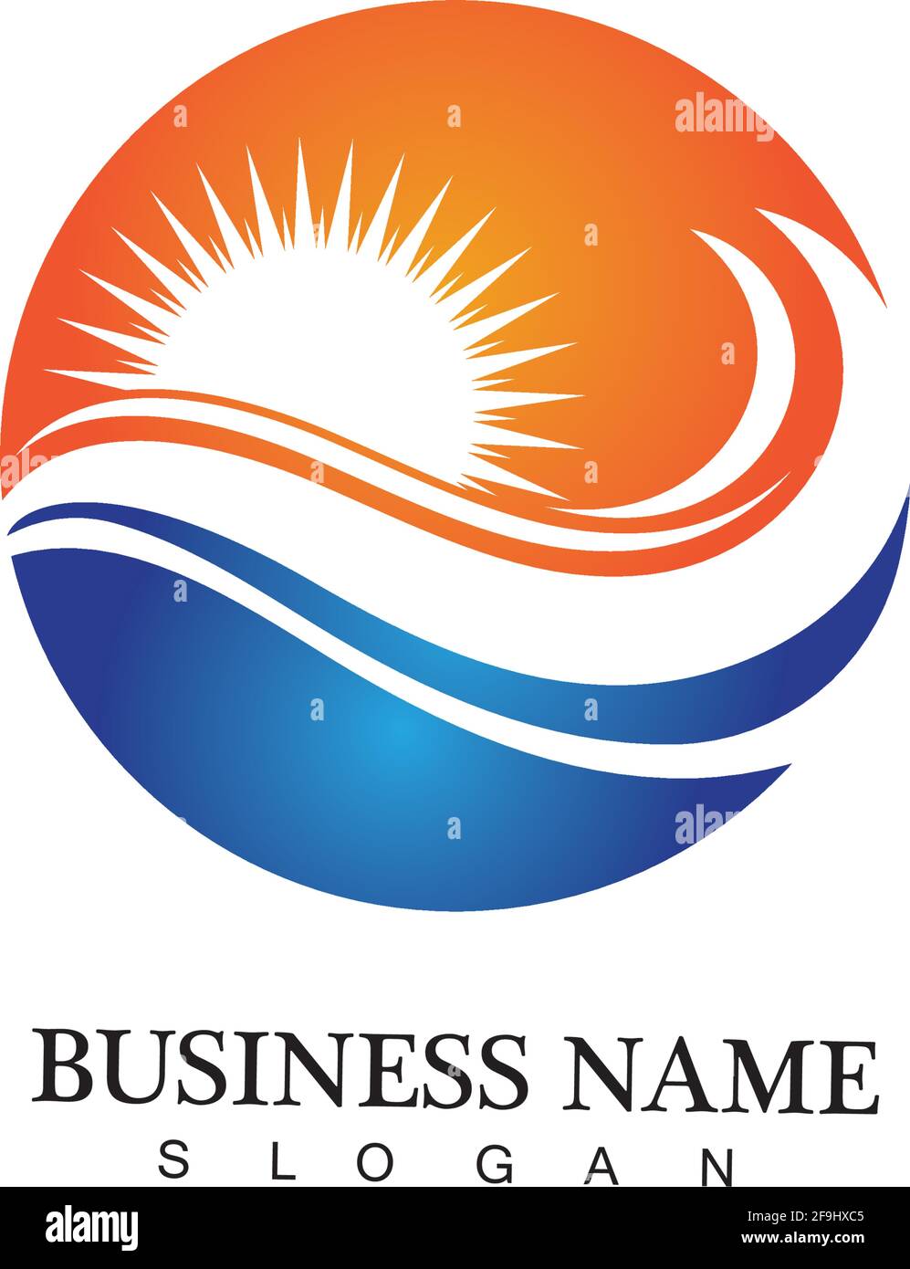 Water wave and sun icon vector illustration design logo Stock Vector ...