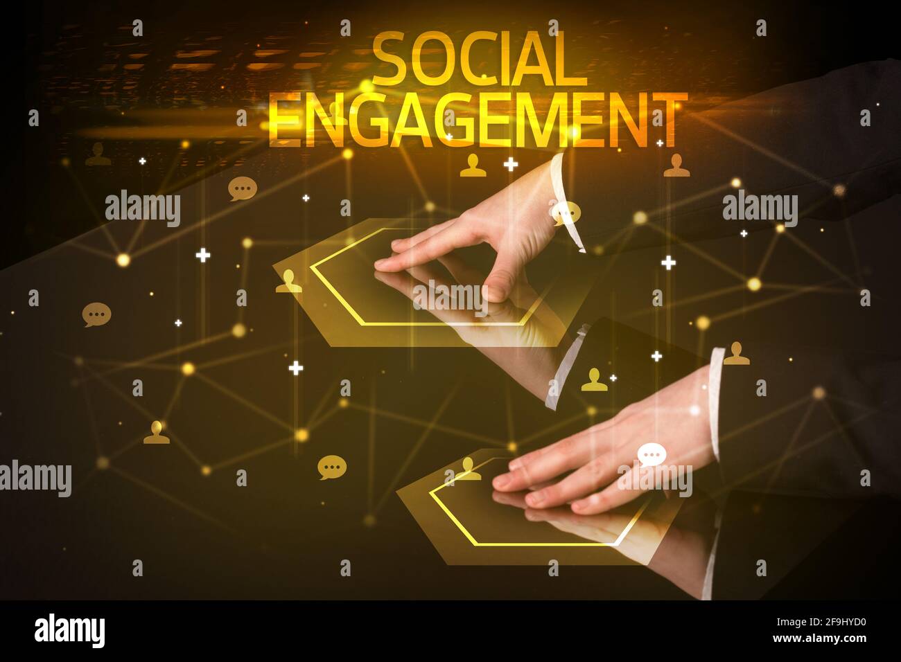 Navigating social networking with social icons Stock Photo - Alamy