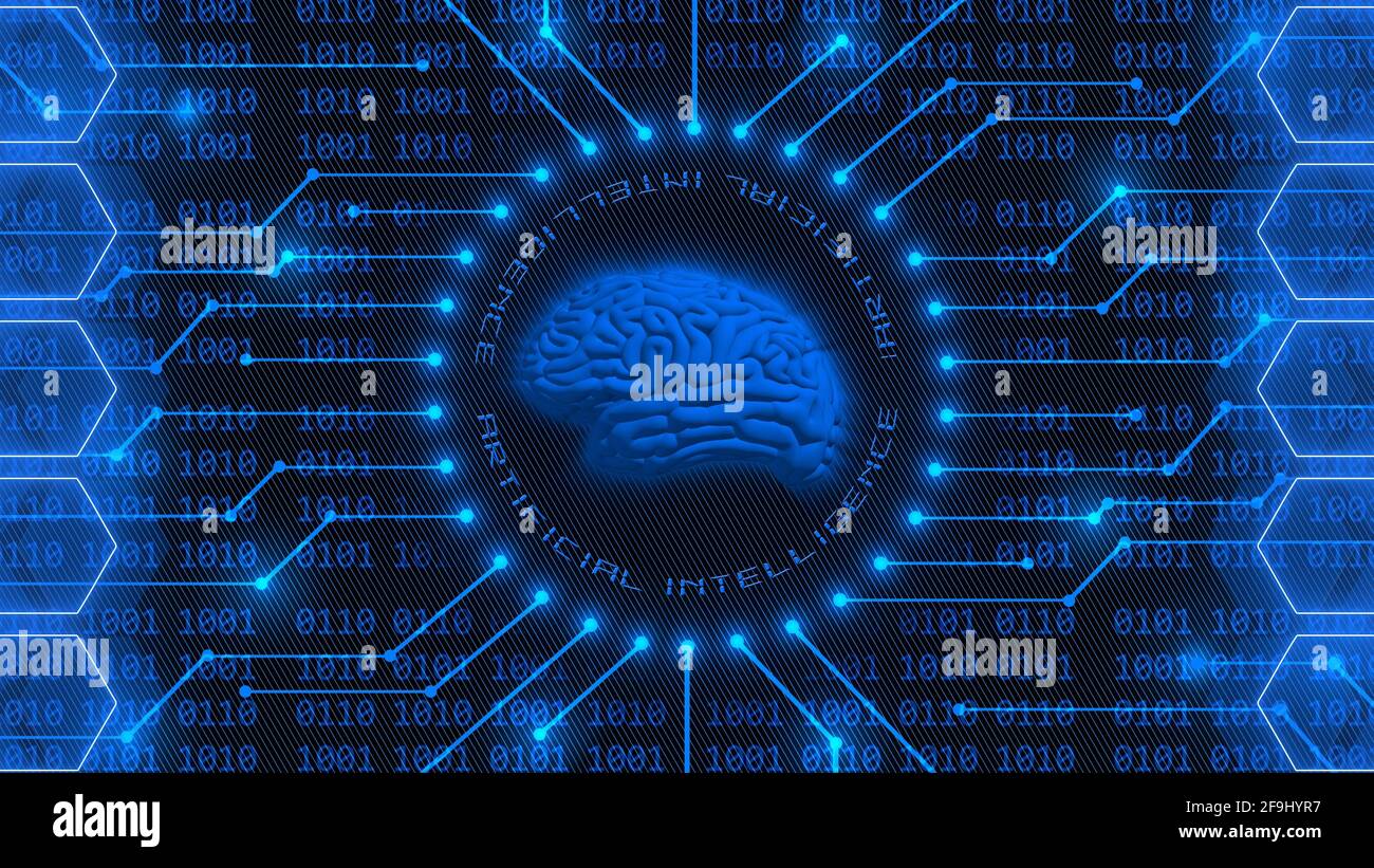 Human Brain Symbolic On AI Artificial Intelligence Background With Blue human-brain-symbolic-on-ai-artificial-intelligence-background-with-blue