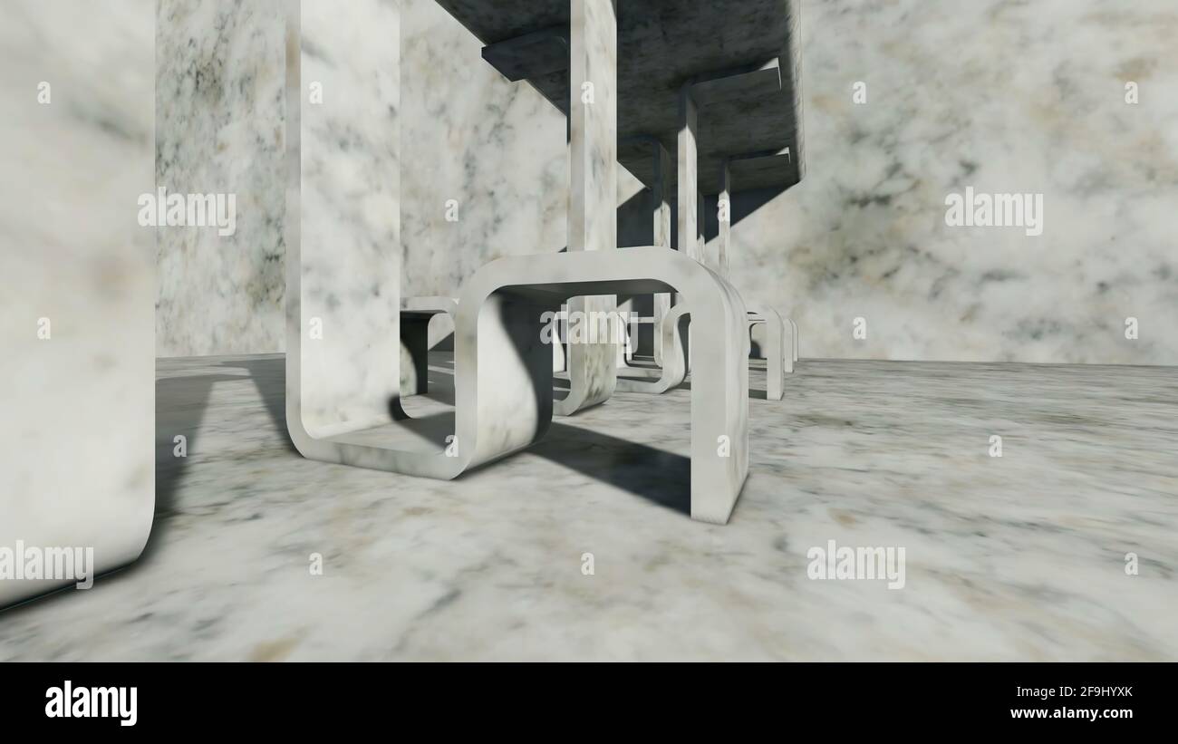 3D illustration - Empty abstract marble room interior Stock Photo - Alamy