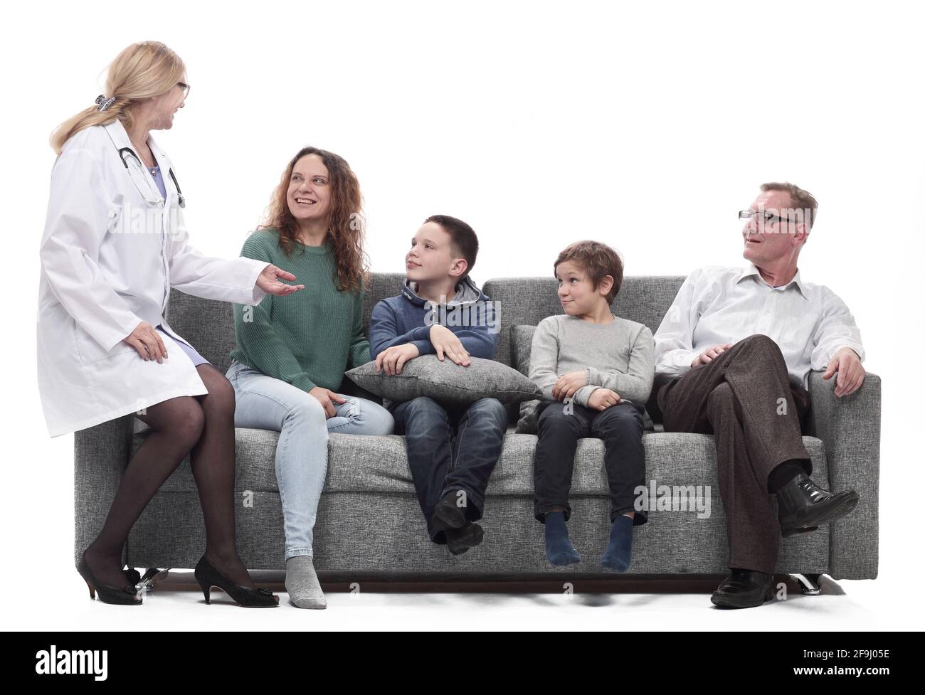 portrait of a large family with their family doctor Stock Photo - Alamy