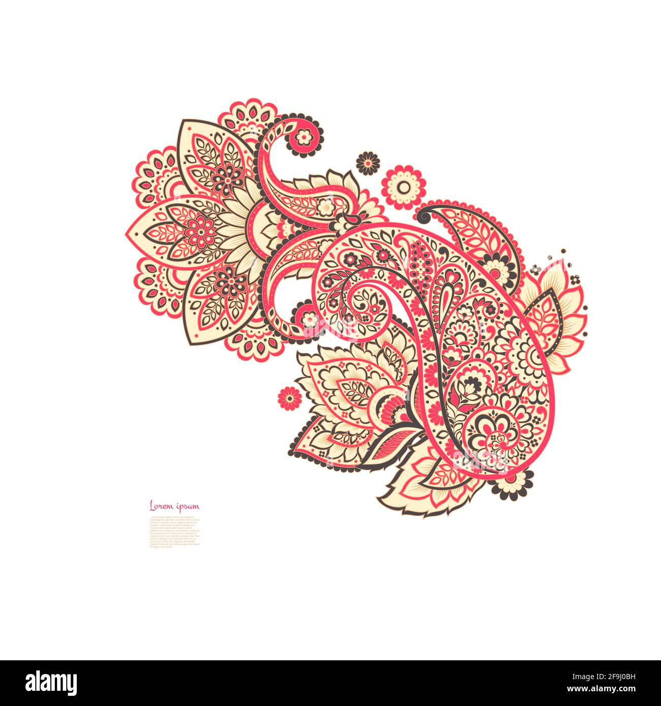 Paisley Vector Pattern. Floral Isolated Asian Illustration Stock Vector ...