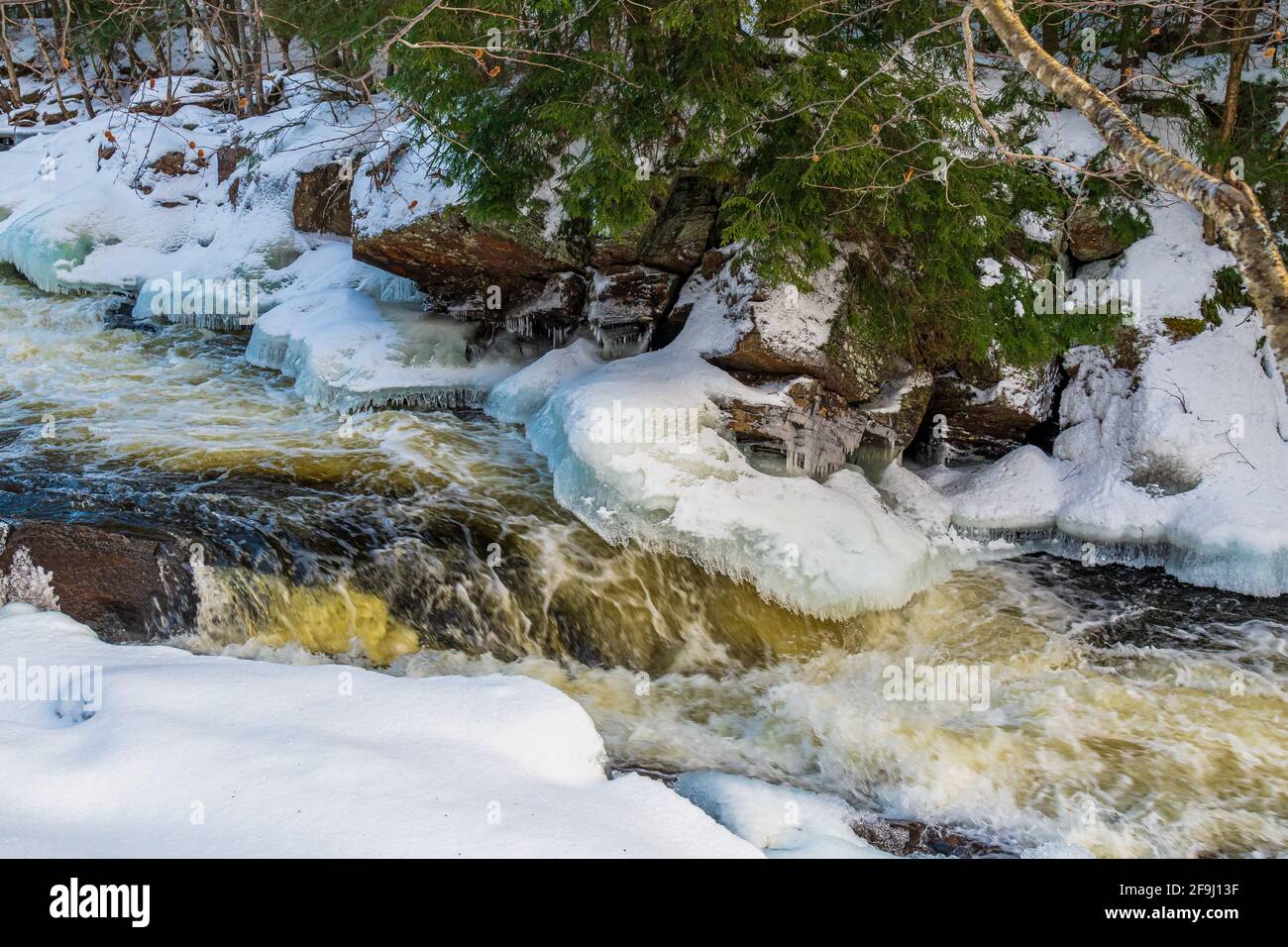 Oxtongue Rapids Dwight Ontario Canada in winter Stock Photo - Alamy
