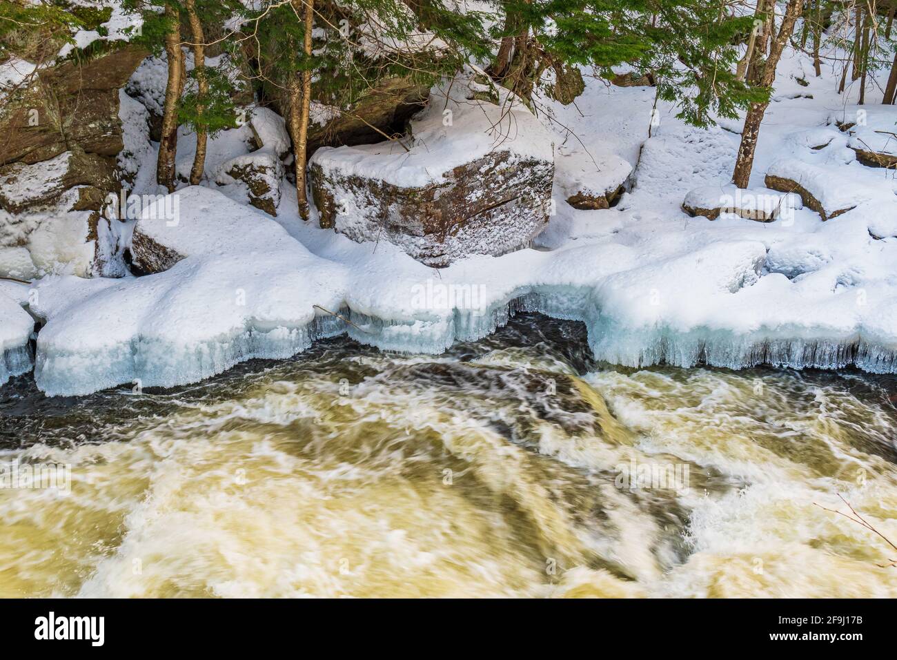 Oxtongue Rapids Dwight Ontario Canada in winter Stock Photo - Alamy