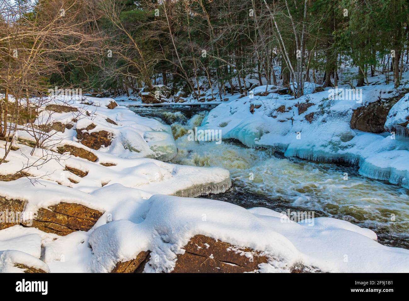 Oxtongue Rapids Dwight Ontario Canada in winter Stock Photo - Alamy