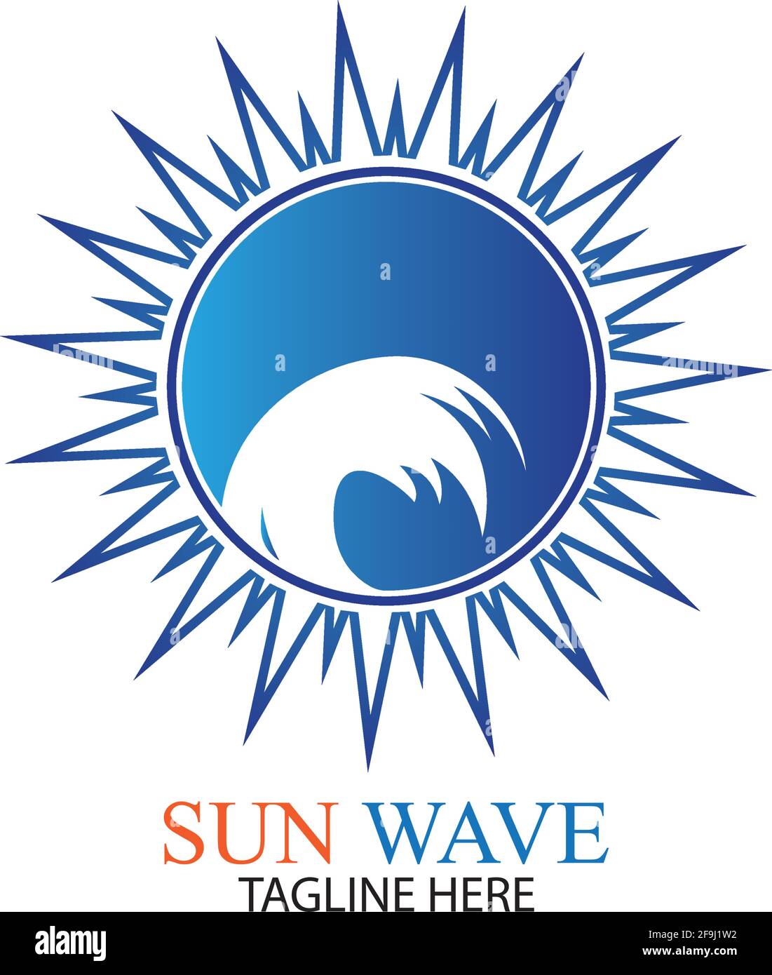 Water wave and sun icon vector illustration design logo Stock Vector ...