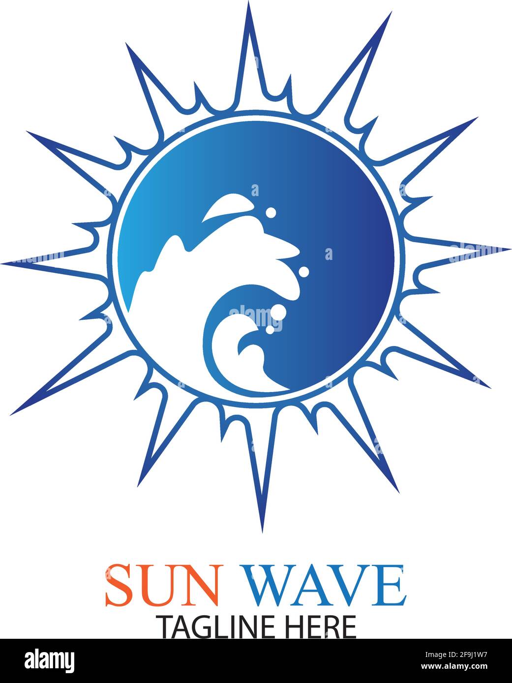 Water wave and sun icon vector illustration design logo Stock Vector ...