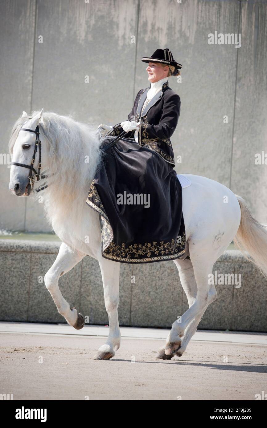 Lady riding a horse hi-res stock photography and images - Alamy