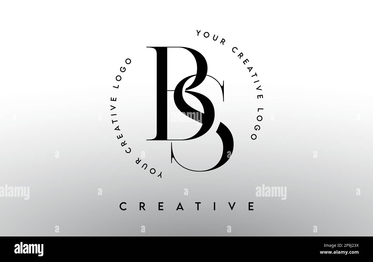 BS Letter Logo Design with Serif Typography Font and Elegant Modern ...