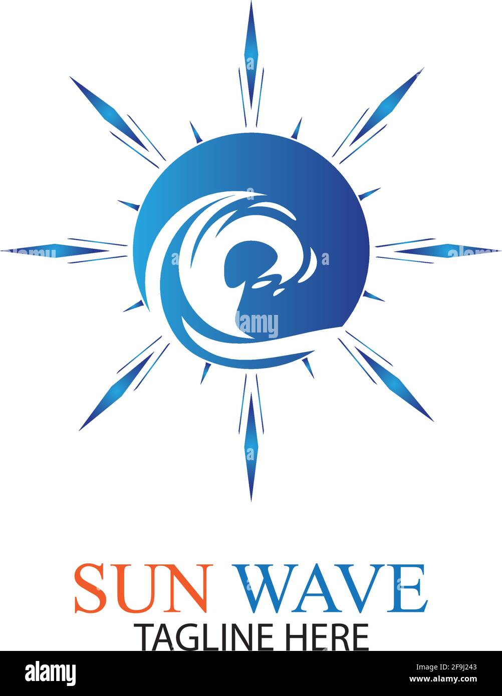 Water wave and sun icon vector illustration design logo Stock Vector ...