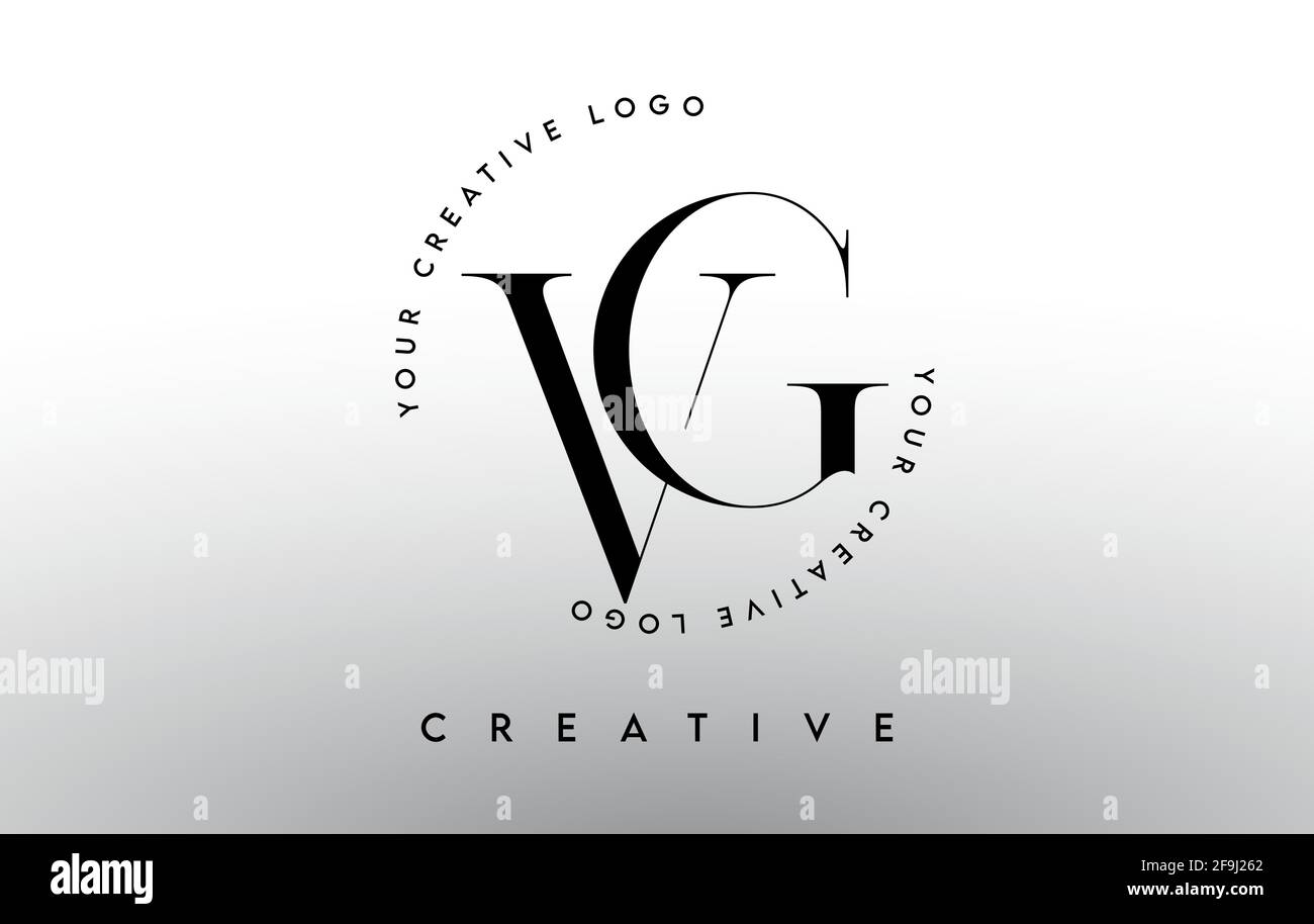 VG Letter Logo Design with Serif Typography Font and Elegant Modern ...