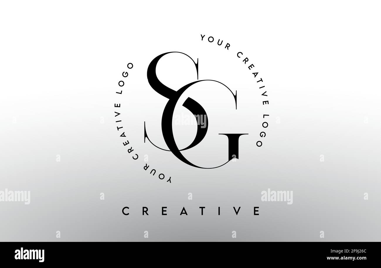SG Letter Logo Design with Serif Typography Font and Elegant Modern ...