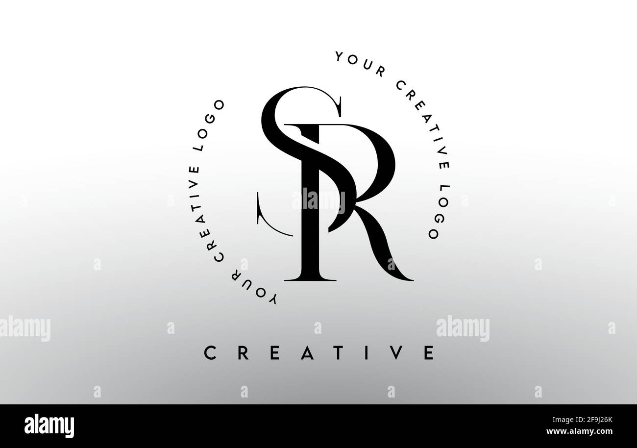 SR Letter Logo Design with Serif Typography Font and Elegant Modern ...