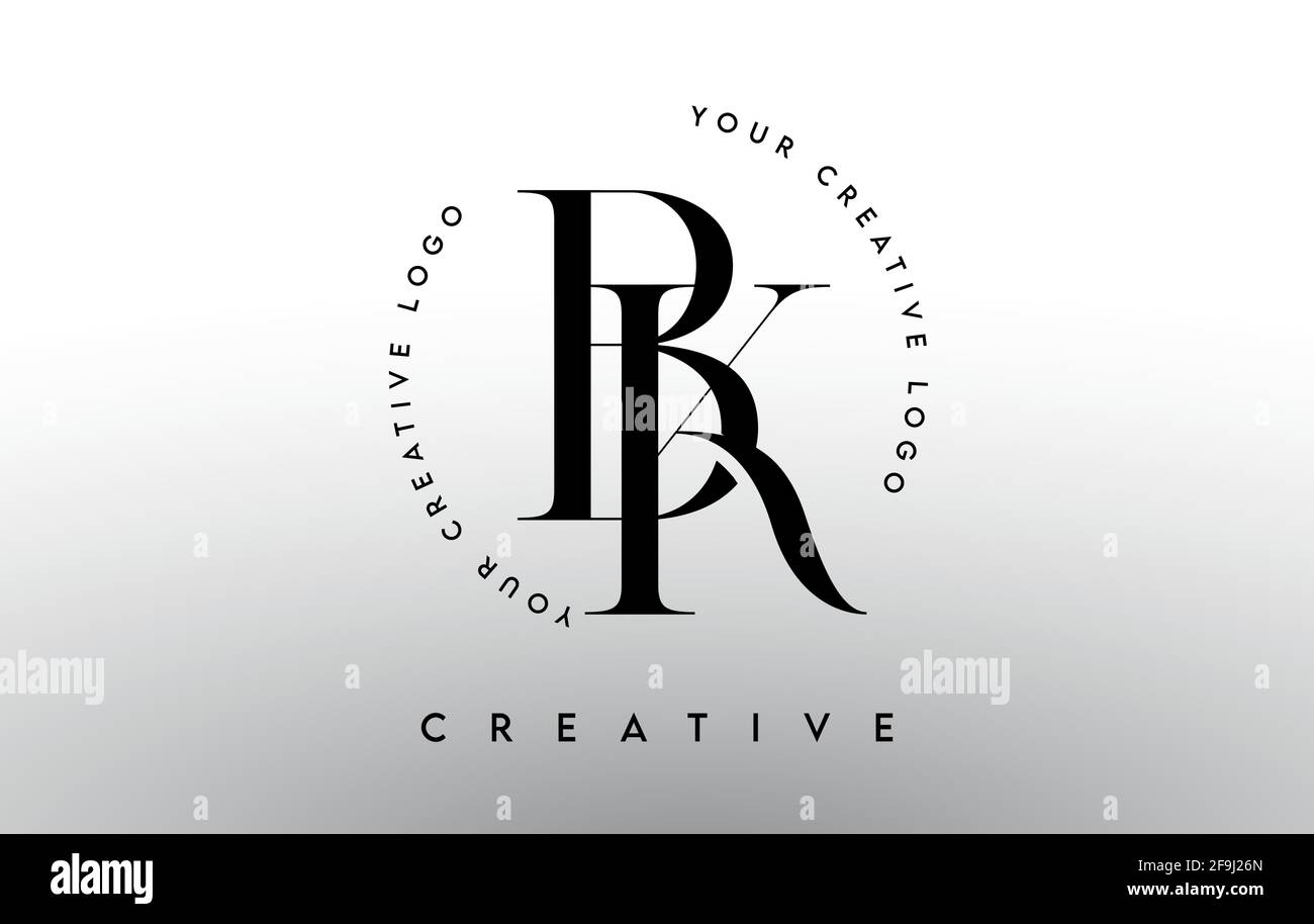 BK Letter Logo Design with Serif Typography Font and Elegant Modern ...