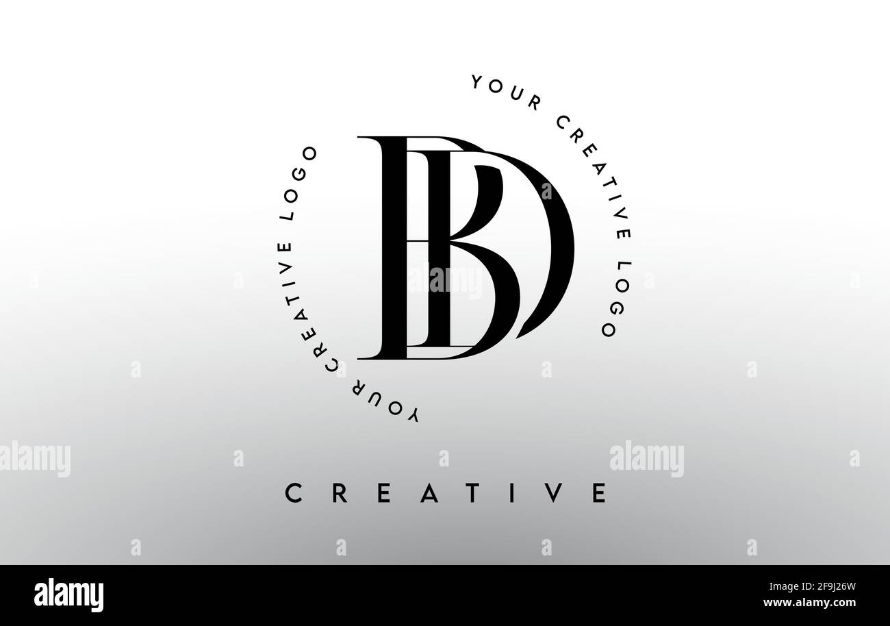 BD Letter Logo Design with Serif Typography Font and Elegant Modern ...