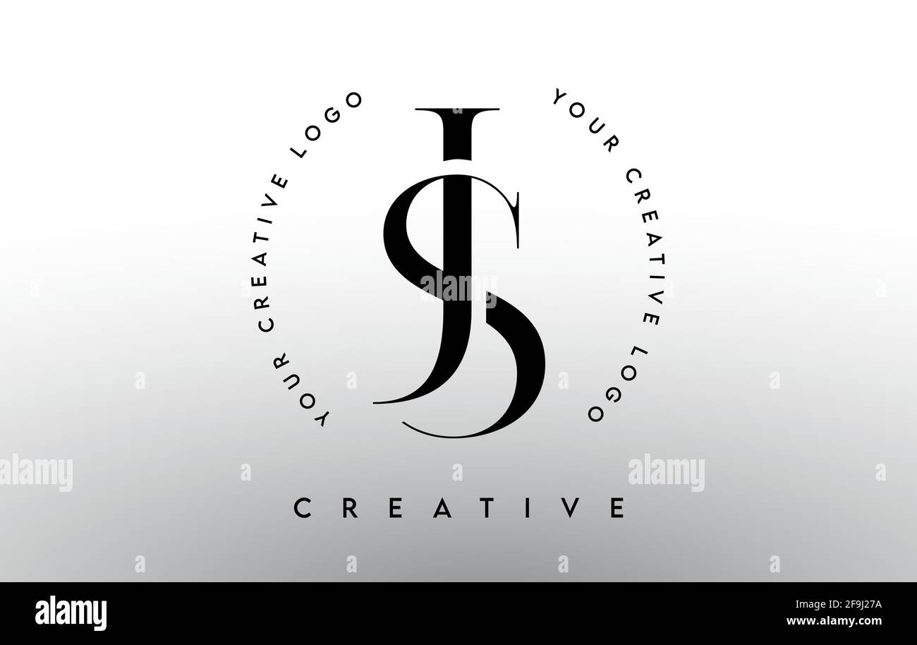 JS Letter Logo Design with Serif Typography Font and Elegant Modern ...