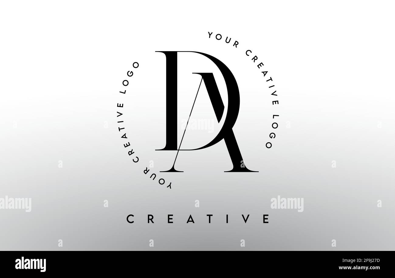 DA Letter Logo Design with Serif Typography Font and Elegant Modern ...