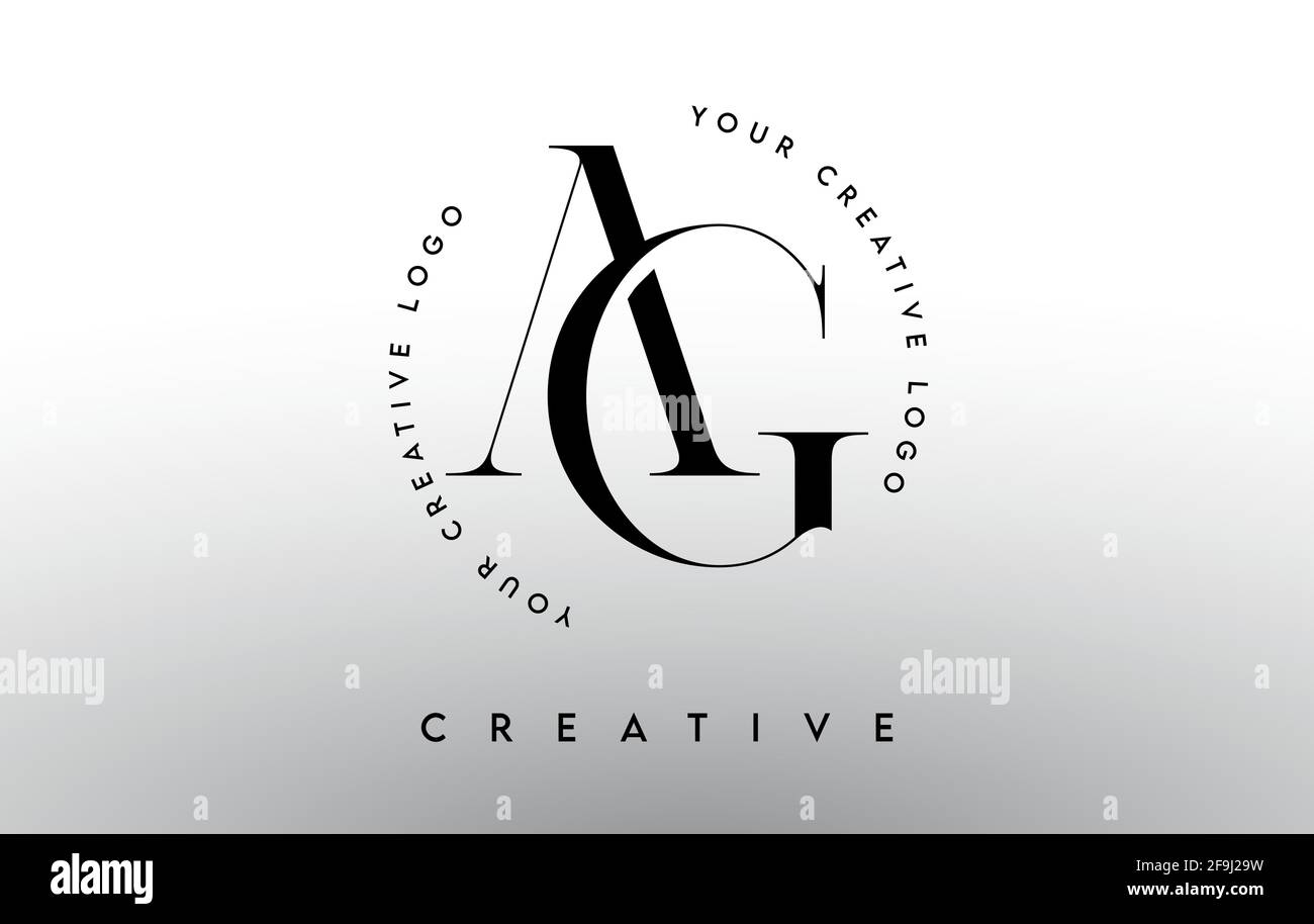 AG Letter Logo Design with Serif Typography Font and Elegant Modern ...