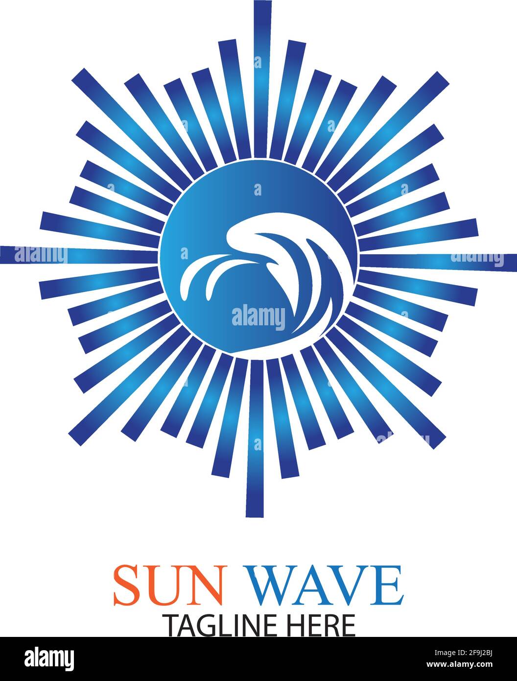 Water wave and sun icon vector illustration design logo Stock Vector ...