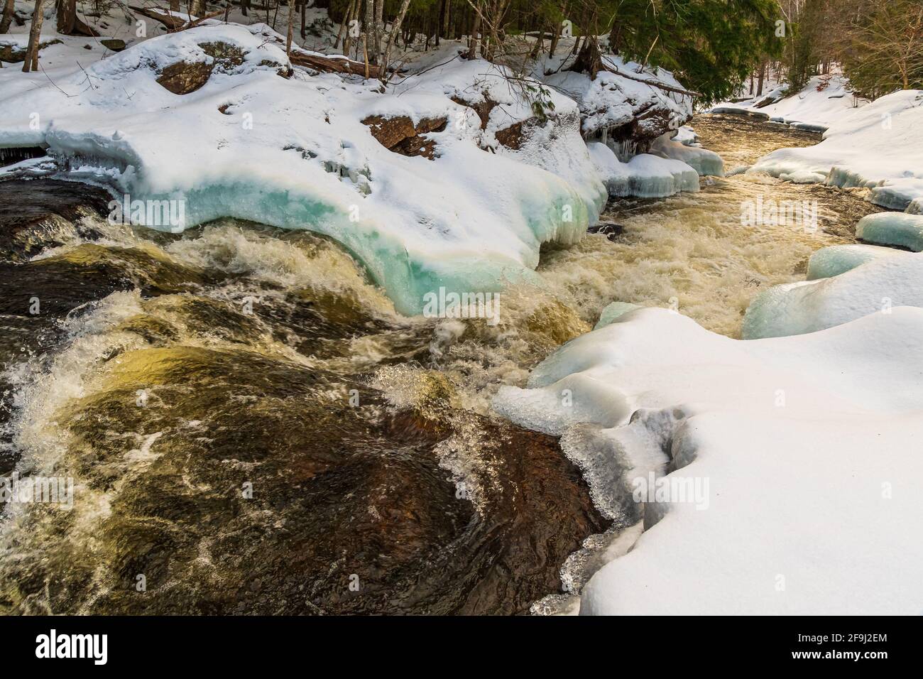 Oxtongue Rapids Dwight Ontario Canada in winter Stock Photo - Alamy