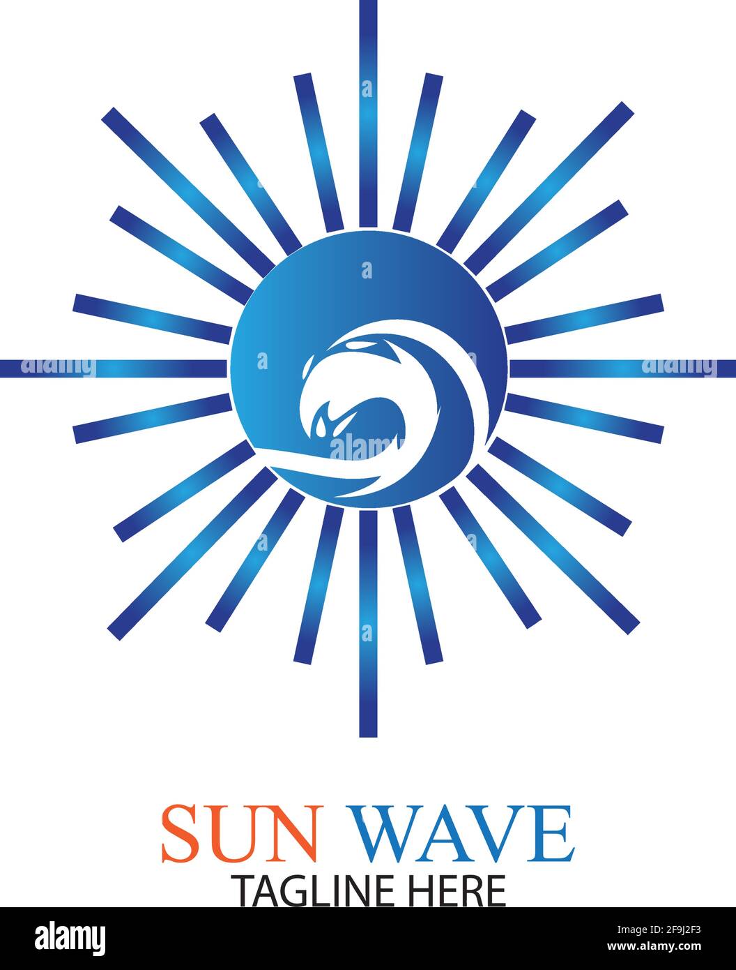 Water wave and sun icon vector illustration design logo Stock Vector ...