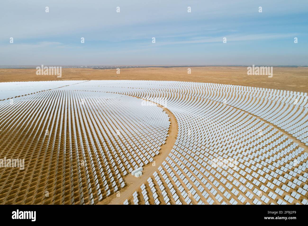 Aerial photo of solar thermal power plant Stock Photo - Alamy