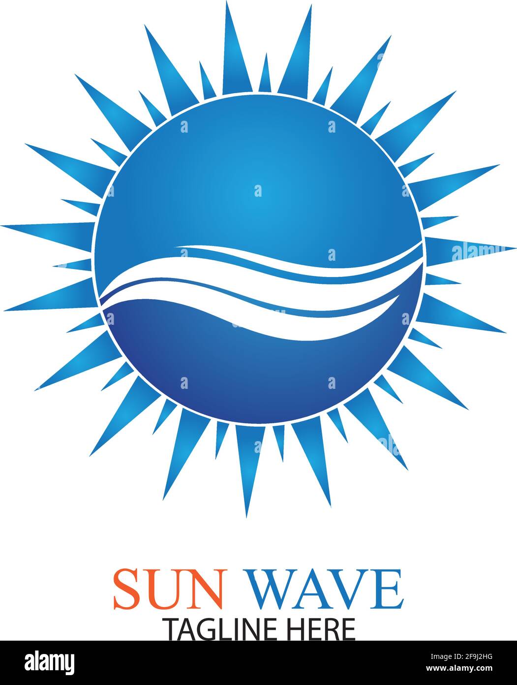 Water wave and sun icon vector illustration design logo Stock Vector ...