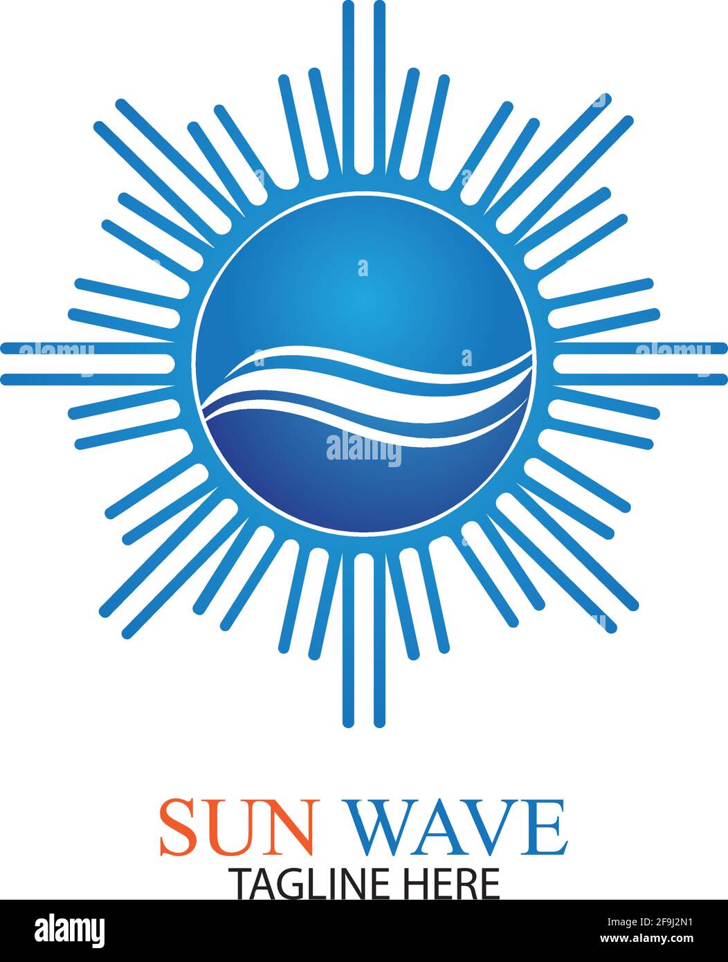 Water wave and sun icon vector illustration design logo Stock Vector ...
