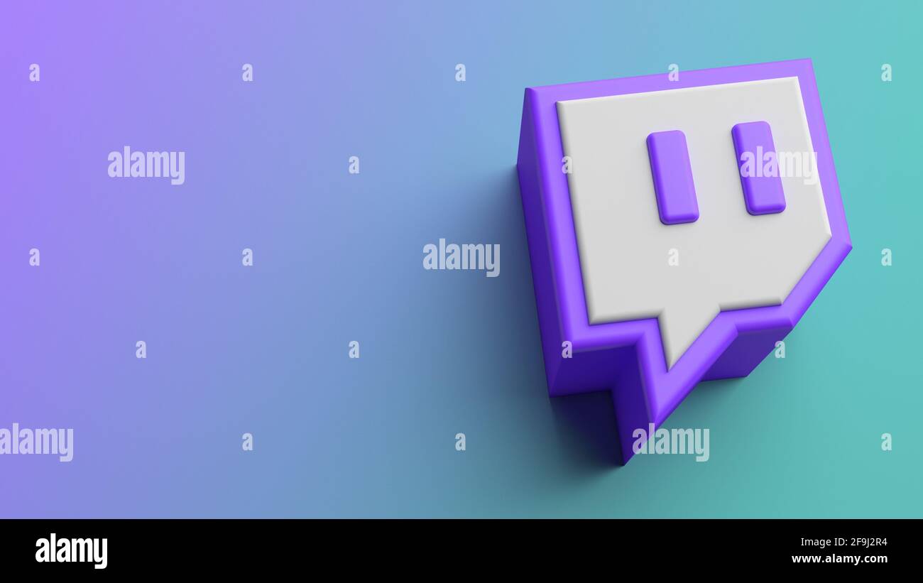 Valencia, Spain - April, 2021: Twitch icon on a colored surface and ...