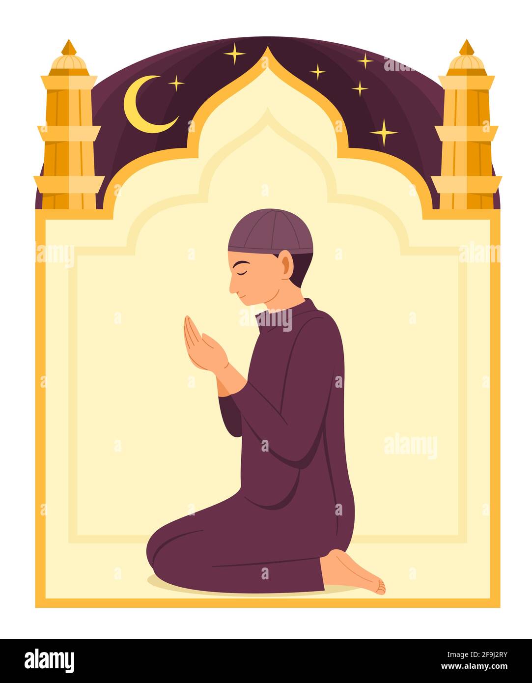 Person pray mosque Cut Out Stock Images & Pictures - Alamy