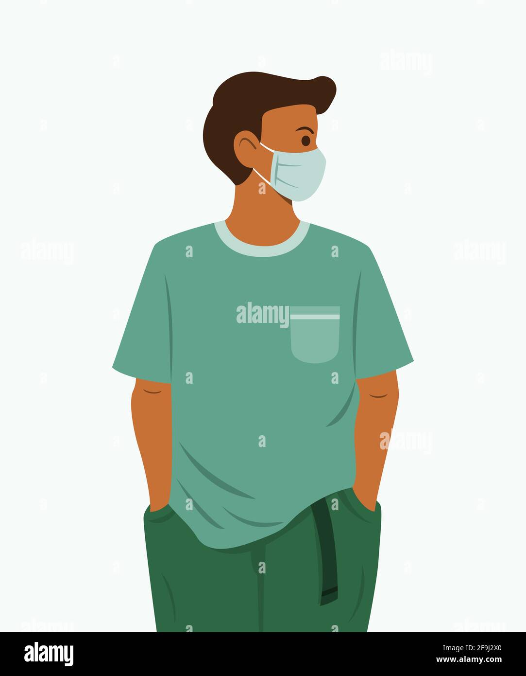 Wear a mask cartoon Stock Vector Images - Alamy