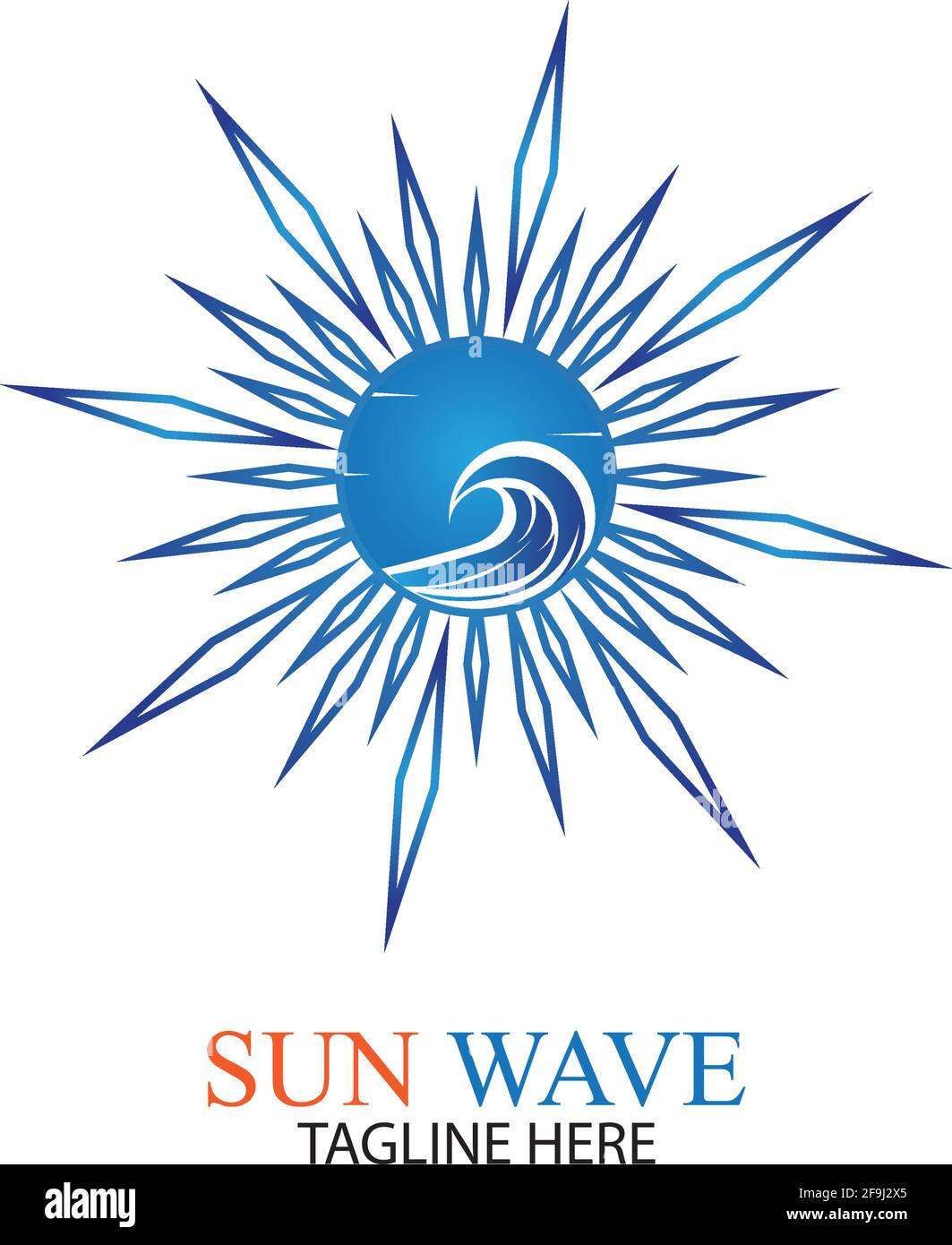 Water wave and sun icon vector illustration design logo Stock Vector ...