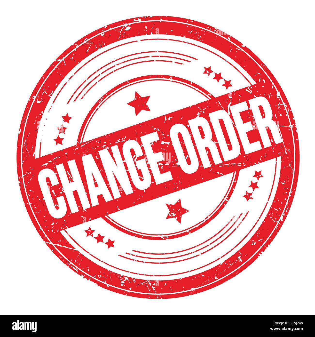 CHANGE ORDER text on red round grungy texture stamp Stock Photo - Alamy