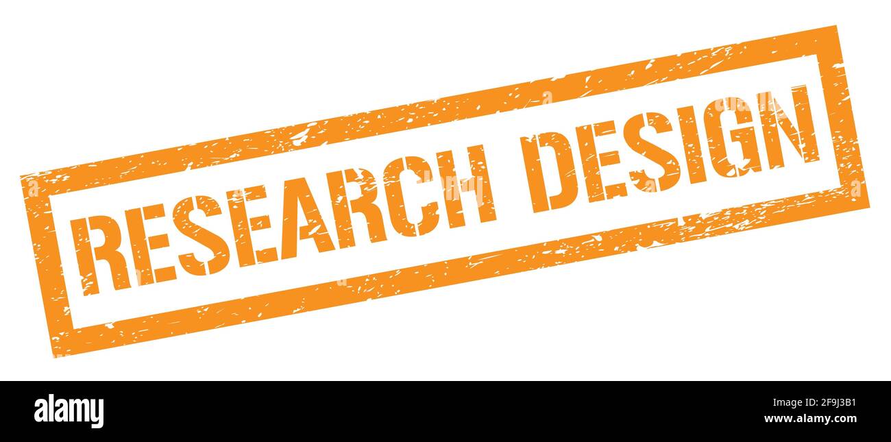 RESEARCH DESIGN orange grungy rectangle stamp sign Stock Photo - Alamy