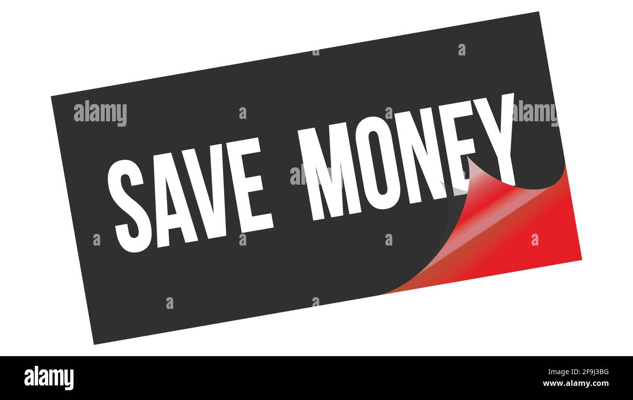 SAVE MONEY text written on black red sticker stamp Stock Photo - Alamy