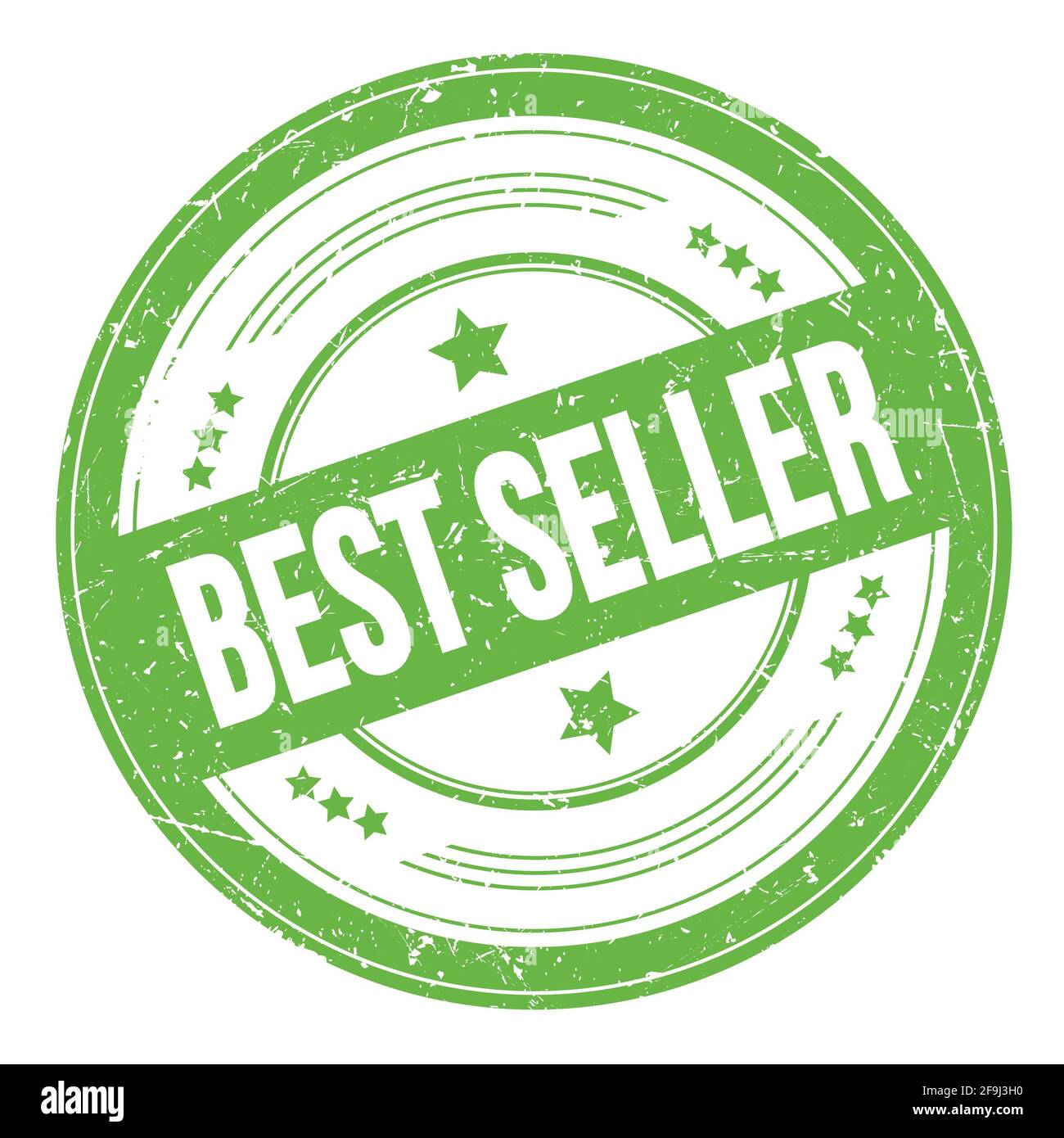 BEST SELLER text on green round grungy texture stamp Stock Photo - Alamy
