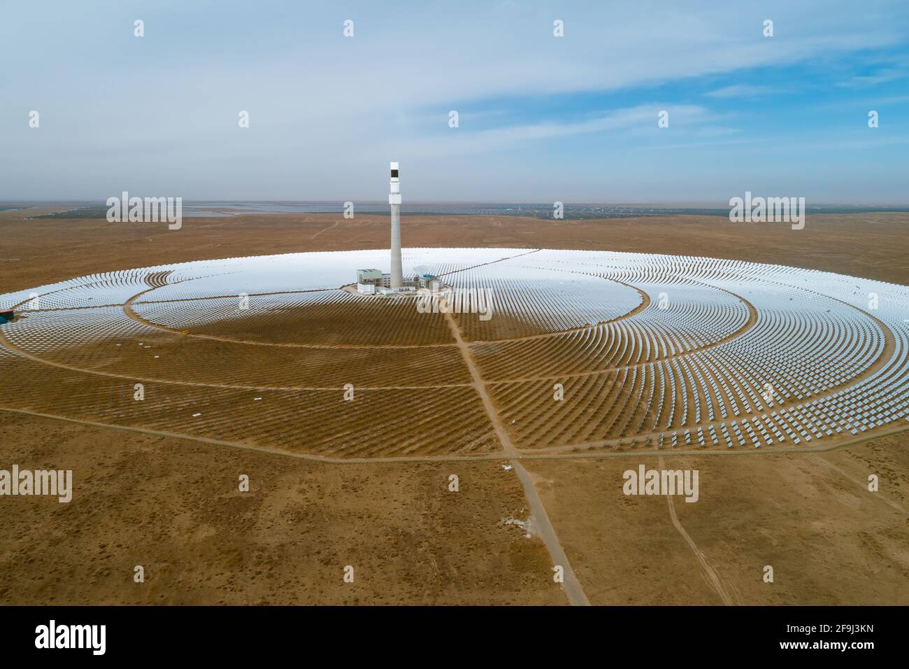 Aerial photo of solar thermal power plant Stock Photo - Alamy