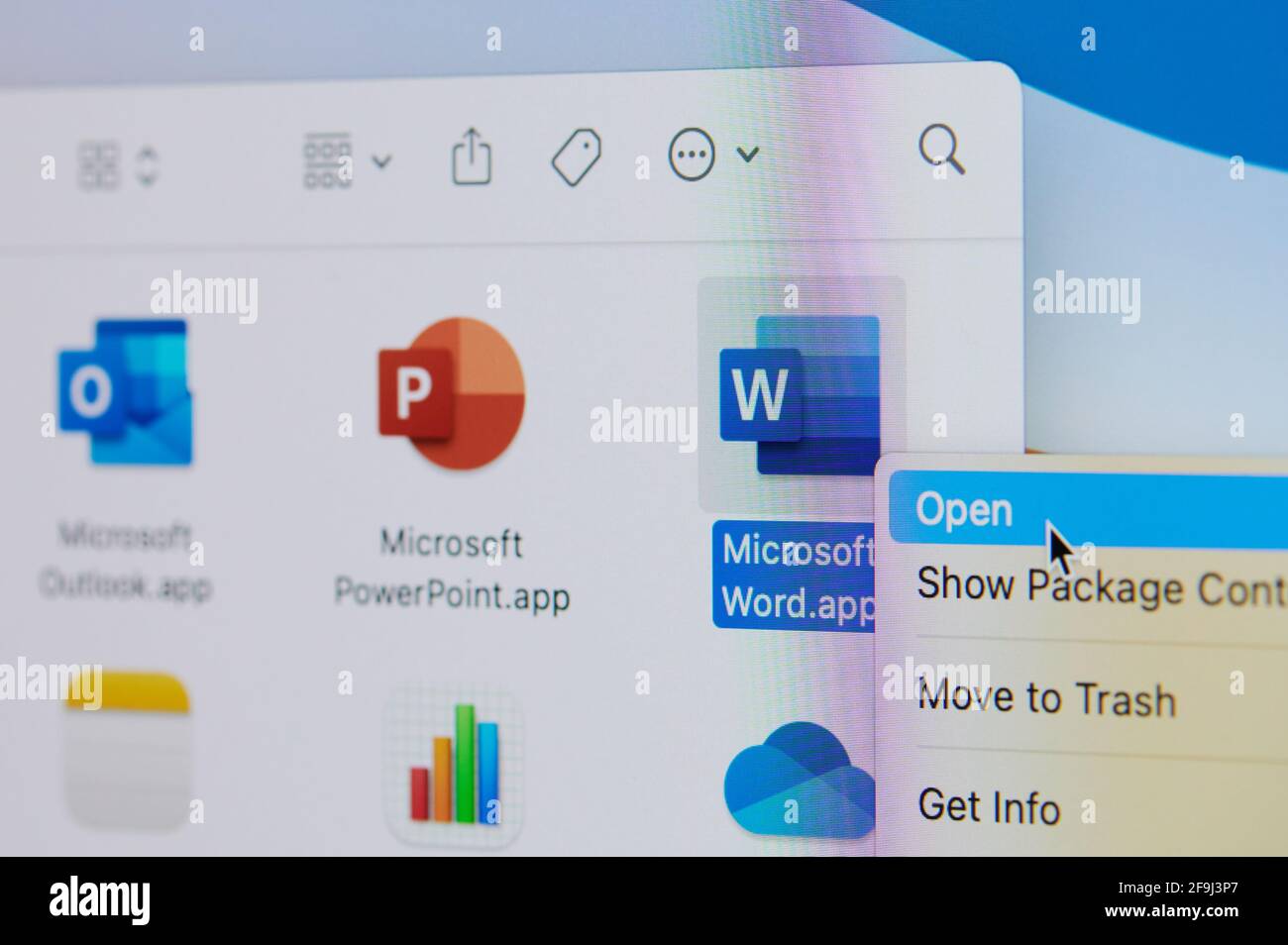New york, USA - April 19, 2021: Click and open microsoft word app on ...