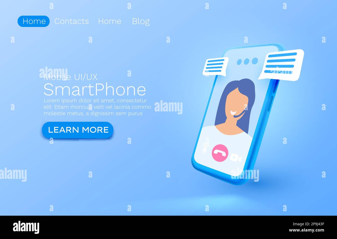 Video chat smartphone mobile screen, technology mobile display light ...