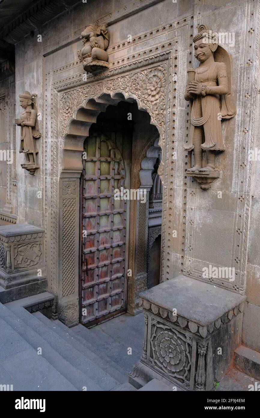 Maheshwar, India - March 2021: Detail of the Ahilya Fort in Maheshwar ...