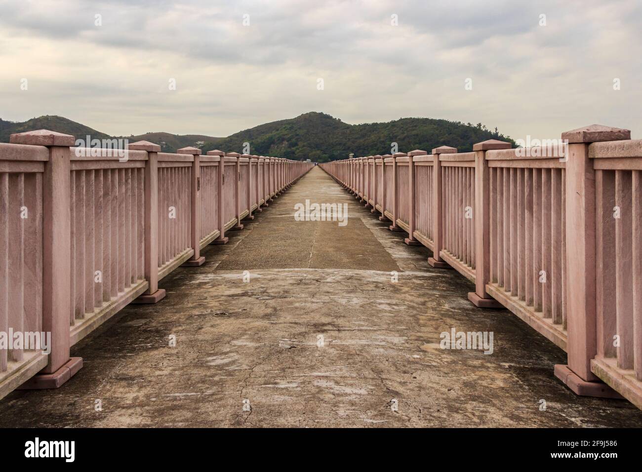 Old barriers of a concrete bridge in rural area of Hong Kong Stock ...