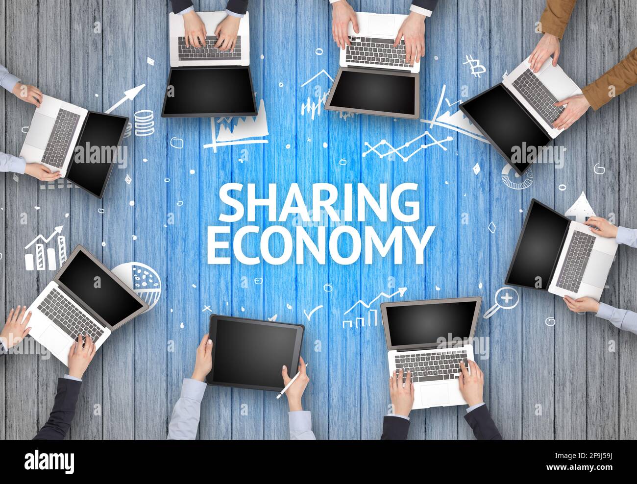 Group of Busy People Working in an Office Stock Photo - Alamy