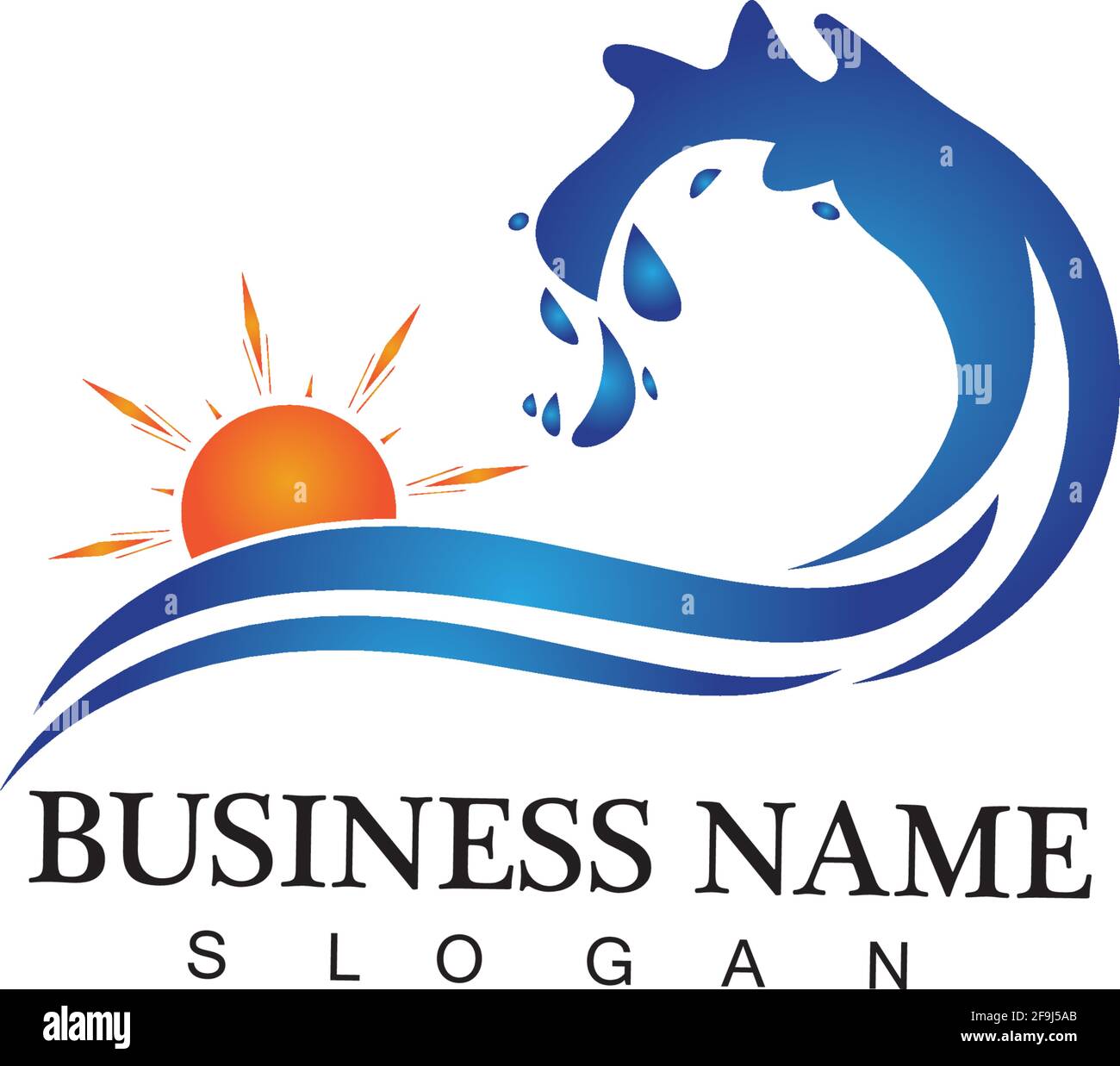 Water wave and sun icon vector illustration design logo Stock Vector ...