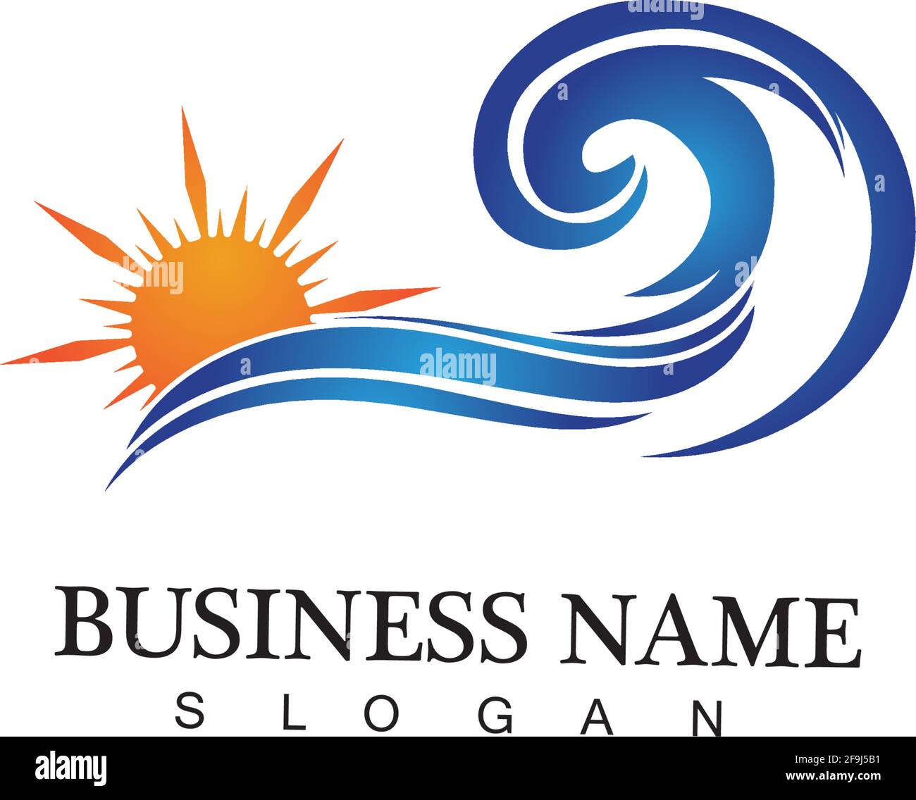 Water wave and sun icon vector illustration design logo Stock Vector ...