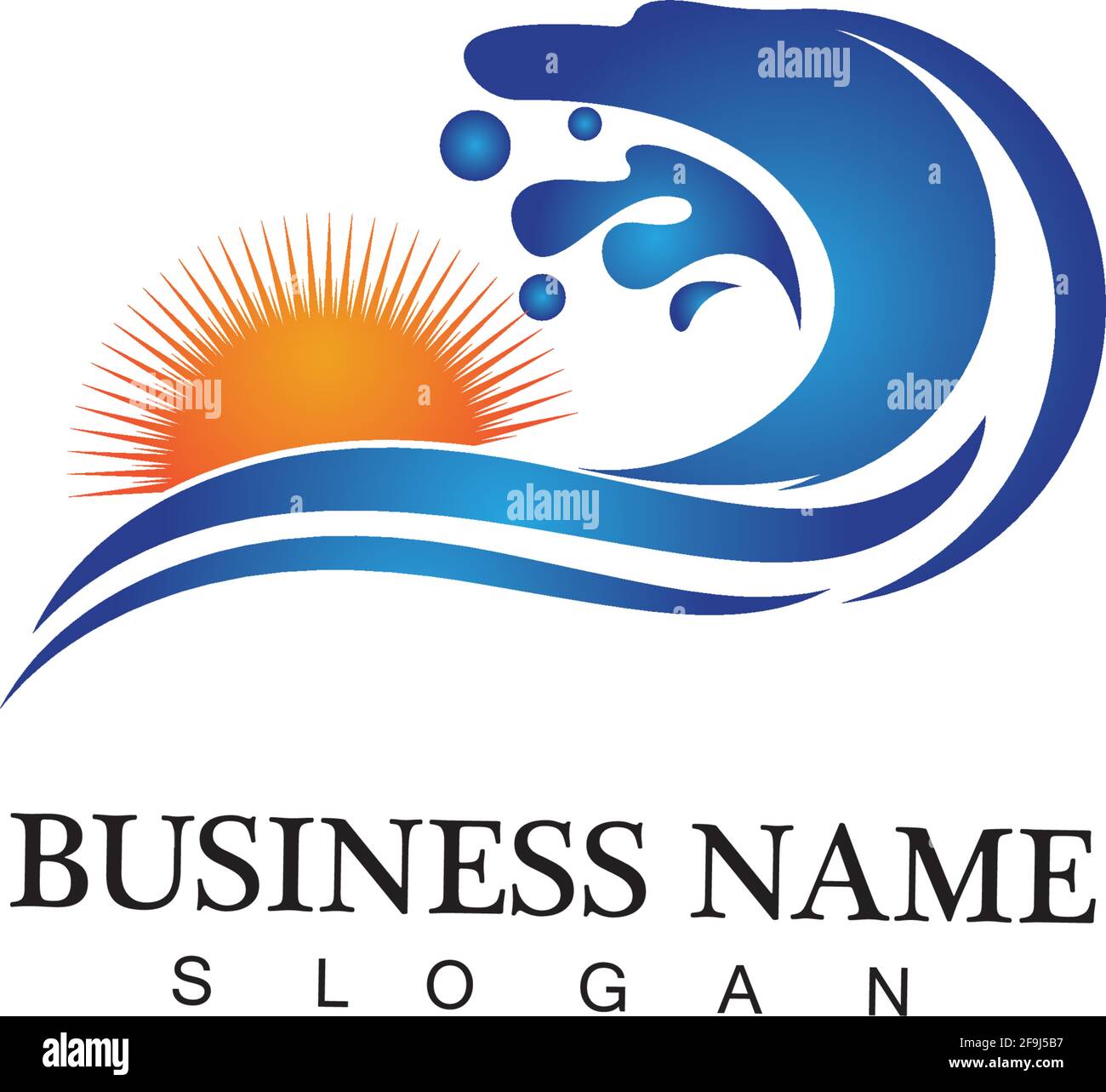 Water wave and sun icon vector illustration design logo Stock Vector ...