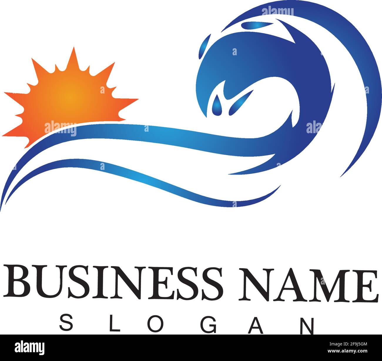 Water wave and sun icon vector illustration design logo Stock Vector ...
